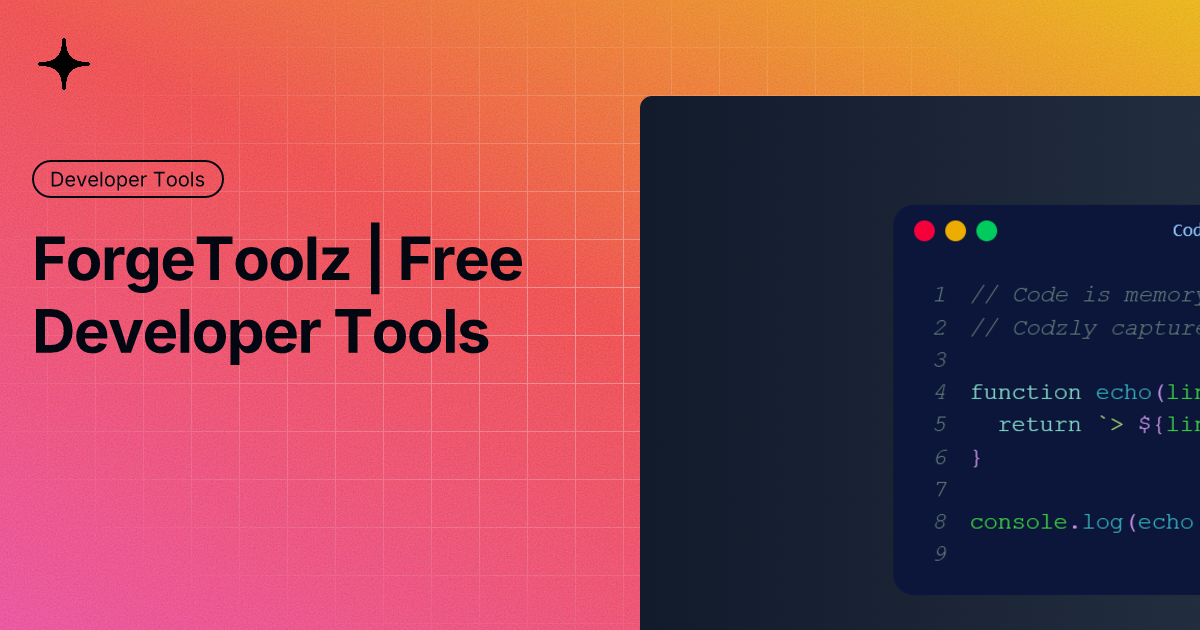 ForgeToolz – Free Online Tools for Developers & Creators